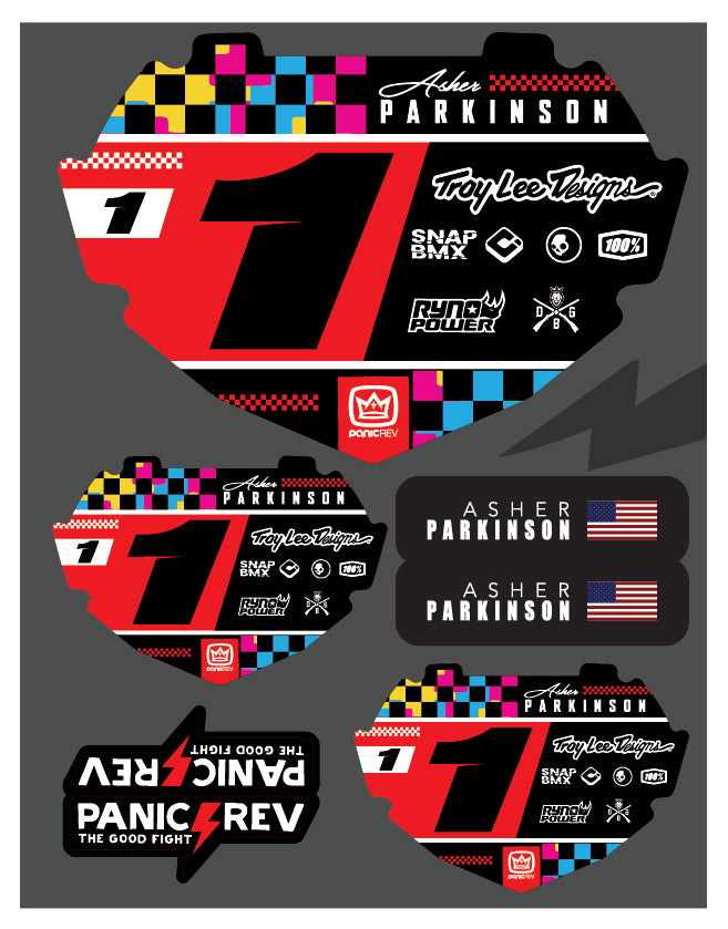 BMX Check Number Plate Insert Sticker Sheet - PanicRev